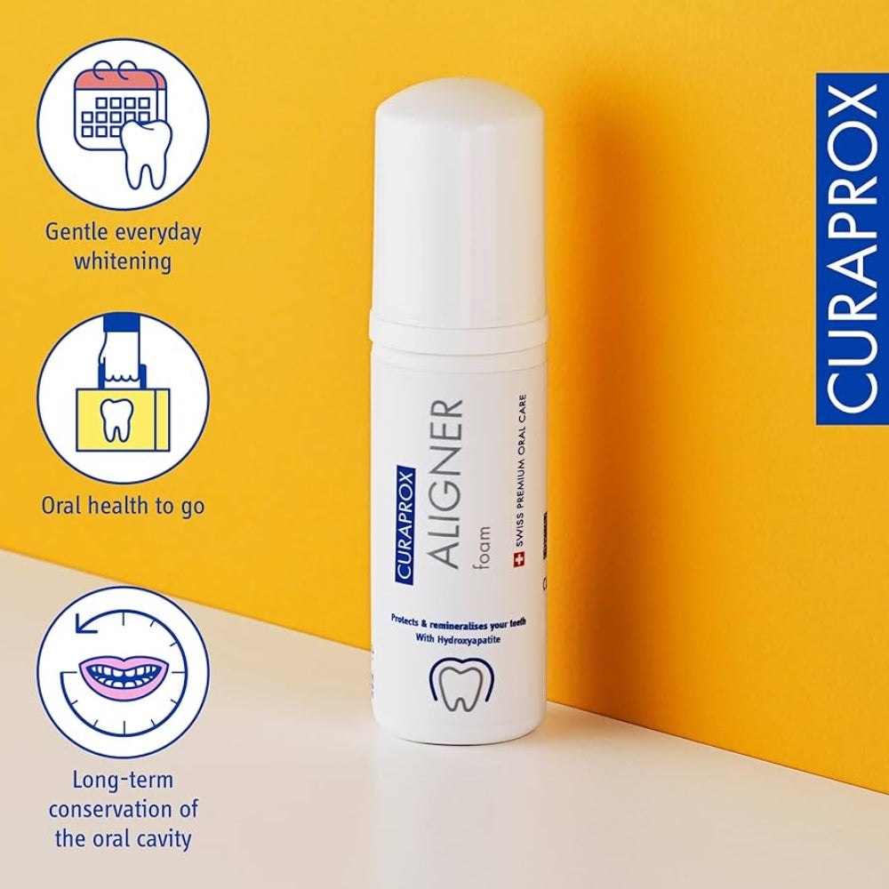 Curaprox Aligner Foam 40ml - Regenerates and protects teeth naturally ...